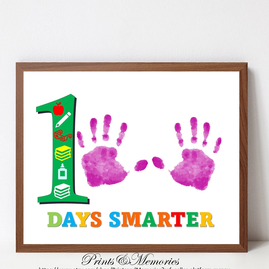 100 Days of School Handprint Art Keepsake (digital Download) - Etsy