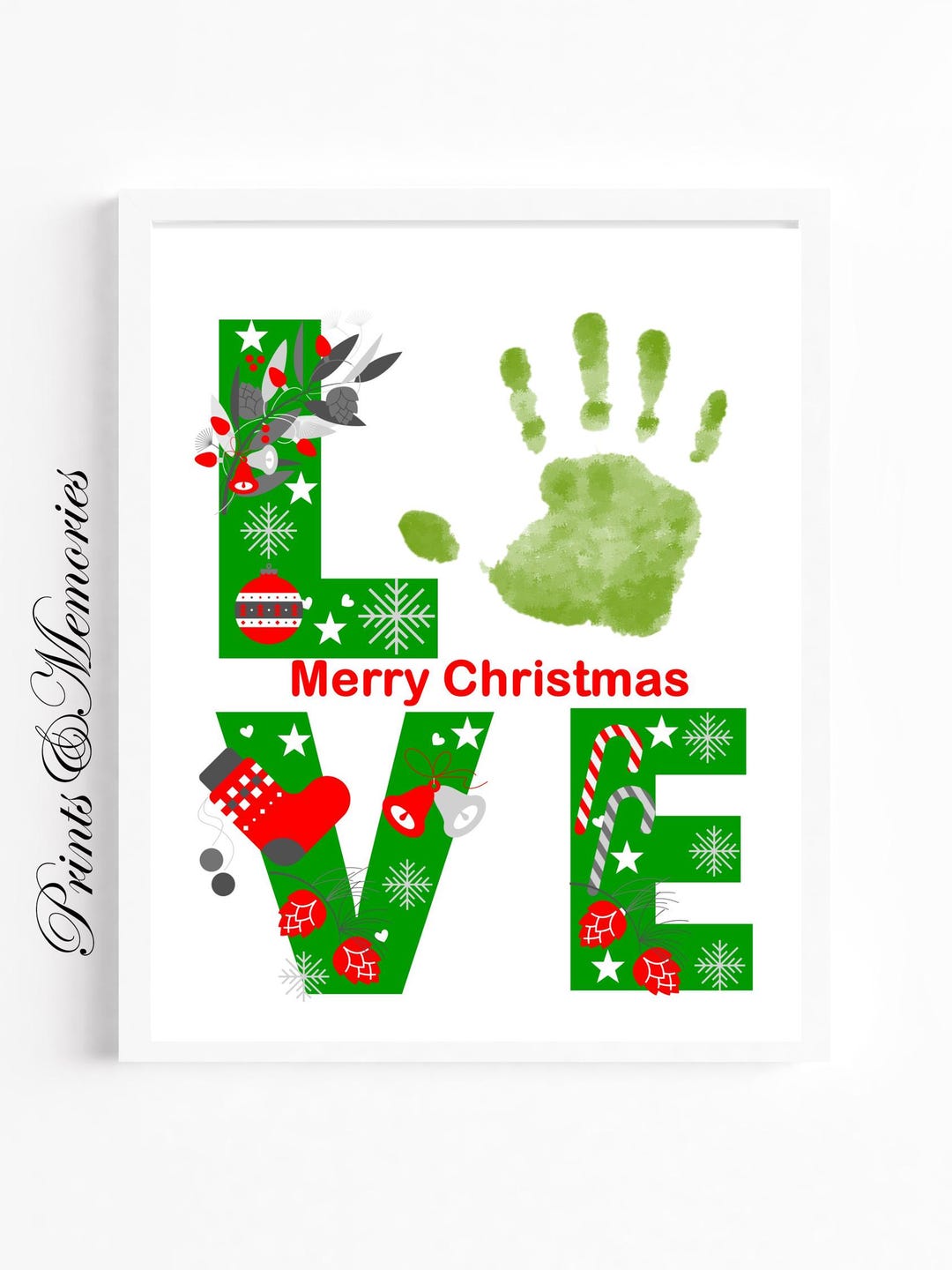 Love Christmas Handprint Art: DIY Keepsake Gift (digital Download) - Etsy