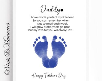 Footprint Art Keepsake Craft for Father's Day - Etsy