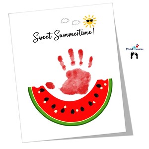 Watermelon Handprint, Sweet Summertime Printable, Summer Craft for Kids ...