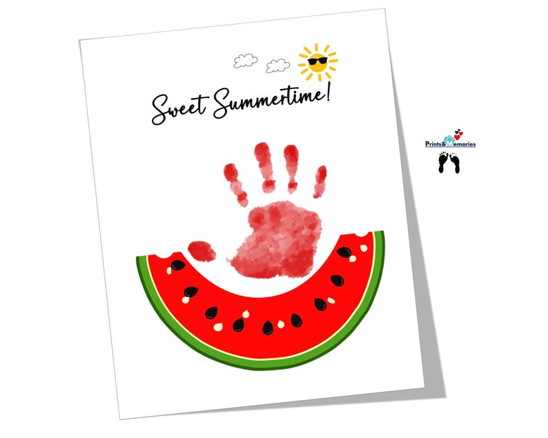Watermelon Handprint Sweet Summertime Printable Summer Craft | Etsy