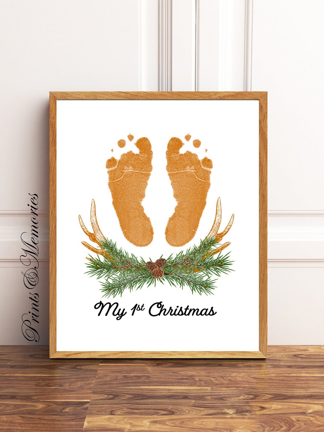 Deer Footprint Art, Christmas Craft for Baby, Memory Keepsake, Baby ...