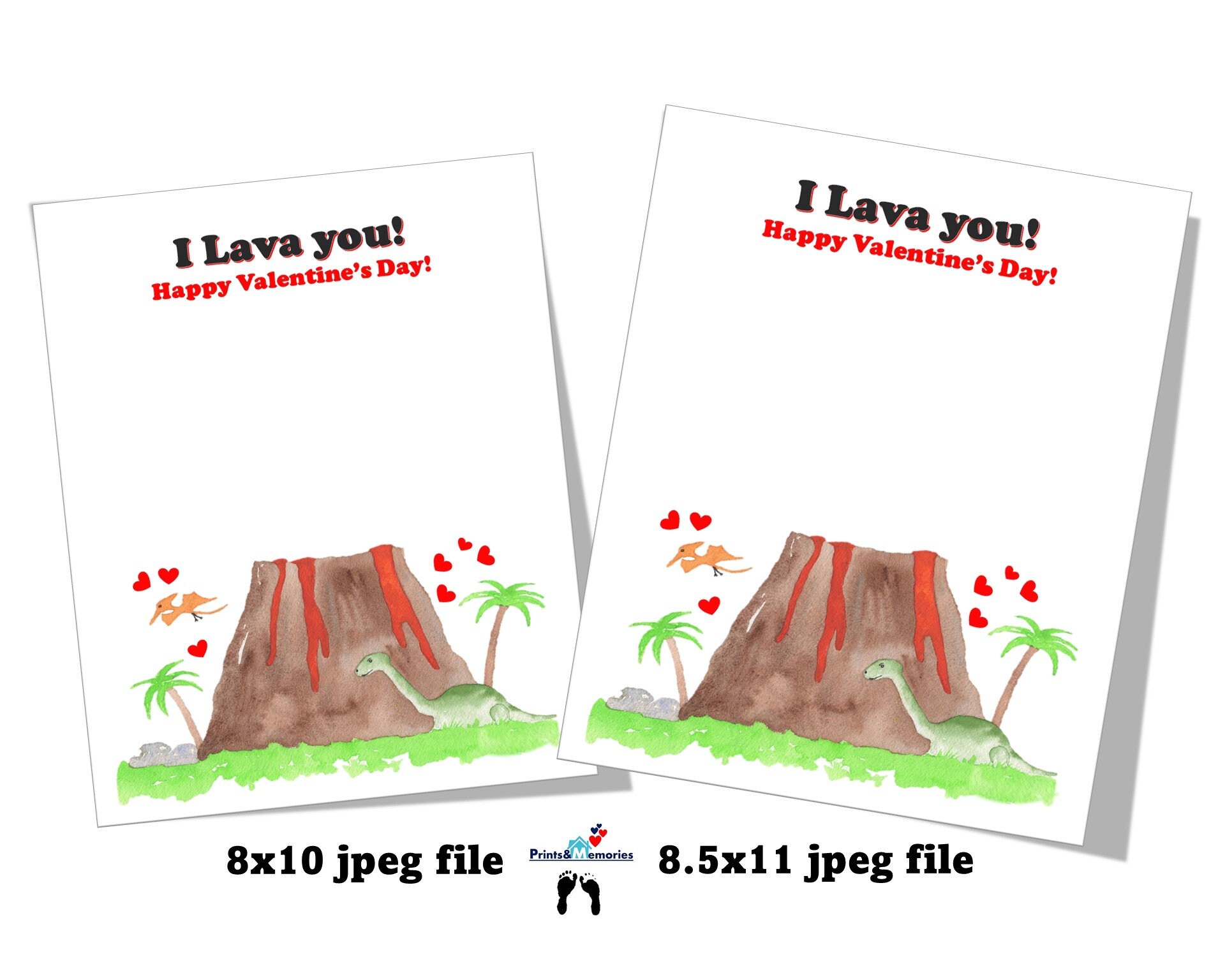 I Lava You Volcano Handprint Art, Valentine's Day Gift (digital ...