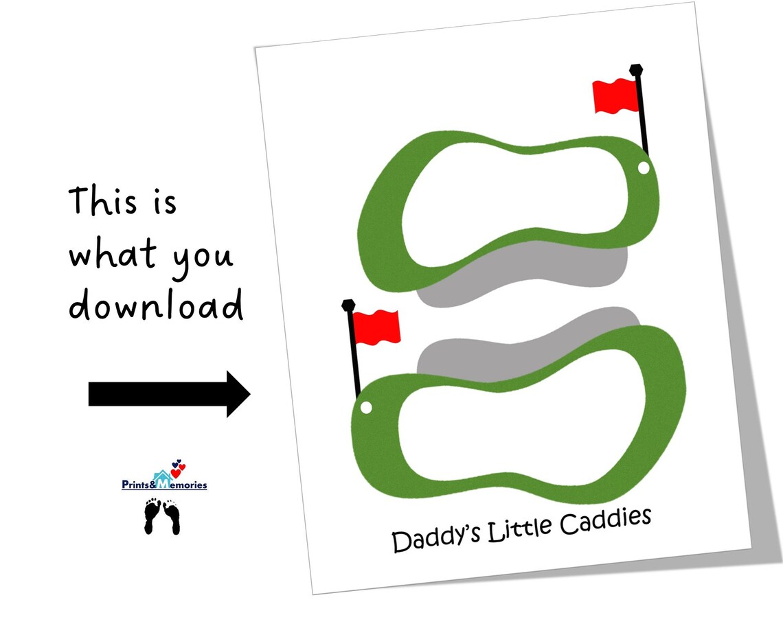 Golf Footprints Template Daddy's Little Caddies - Etsy