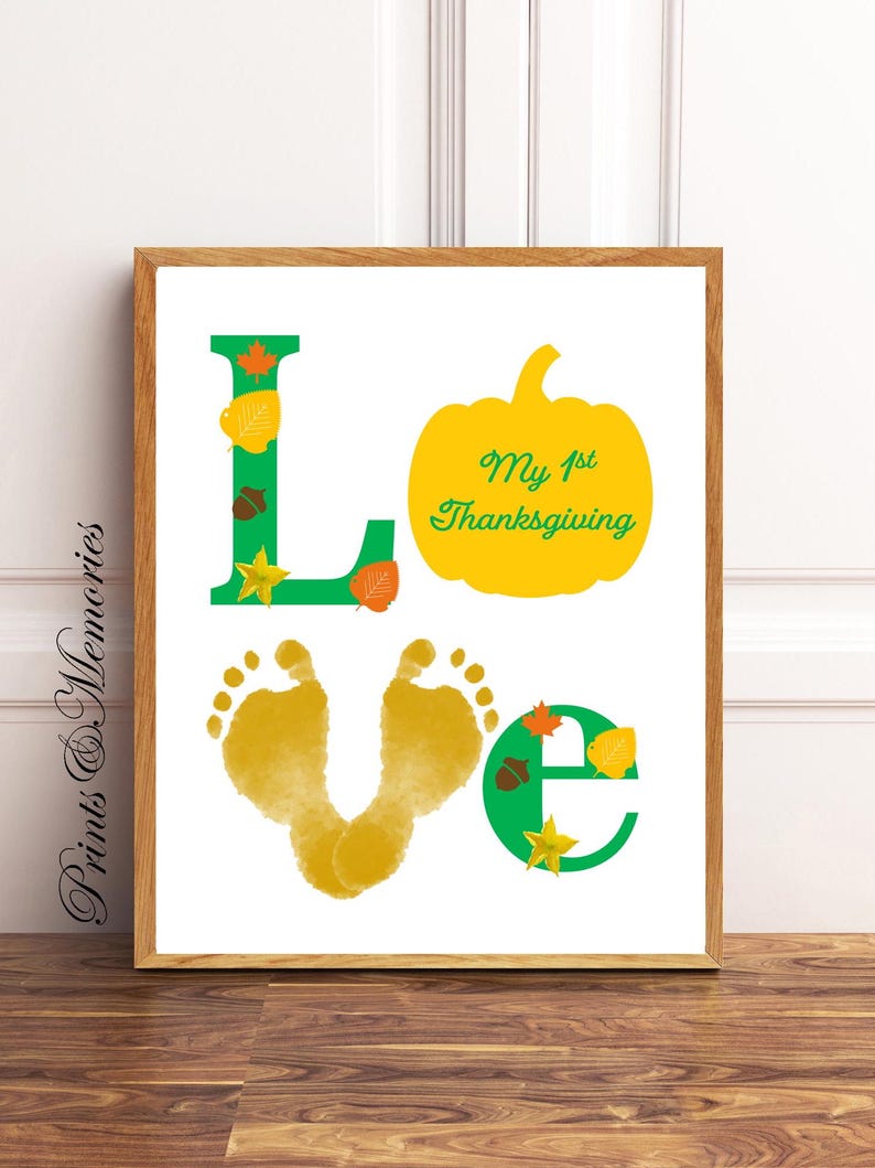 Thanksgiving Footprint Art Craft, My First Thanksgiving Love Keepsake ...