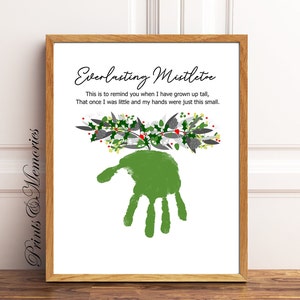Everlasting Mistletoe Handprint Poem, Christmas Gift Memory Keepsake ...