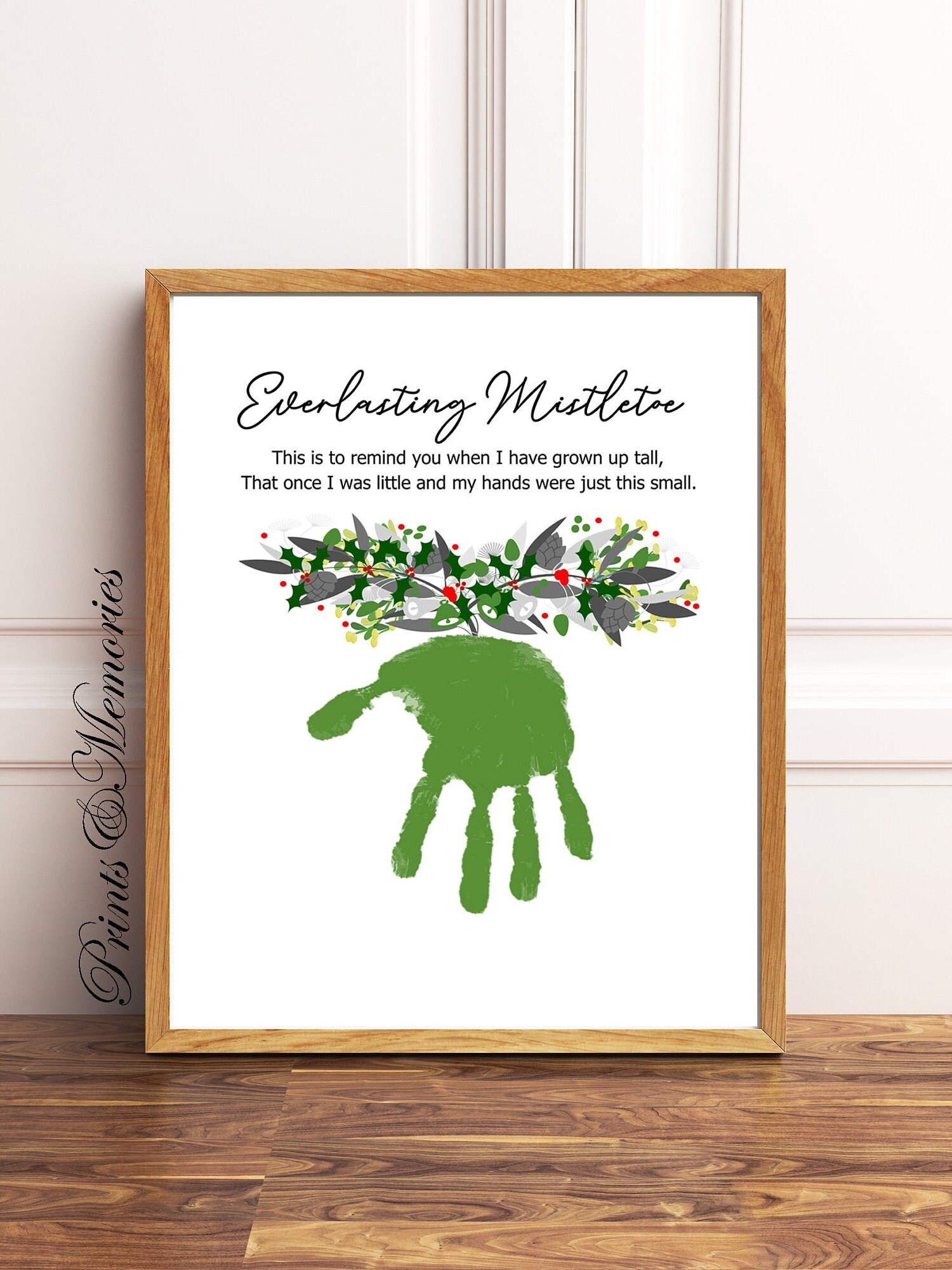 Everlasting Mistletoe Handprint Poem, Christmas Gift Memory Keepsake ...