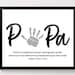 Papa Handprint Art Poem, Father's Day Craft for Baby Toddler Kid, Gift ...
