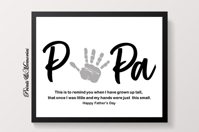 Papa Handprint Art Poem, Father's Day Craft for Baby Toddler Kid, Gift ...