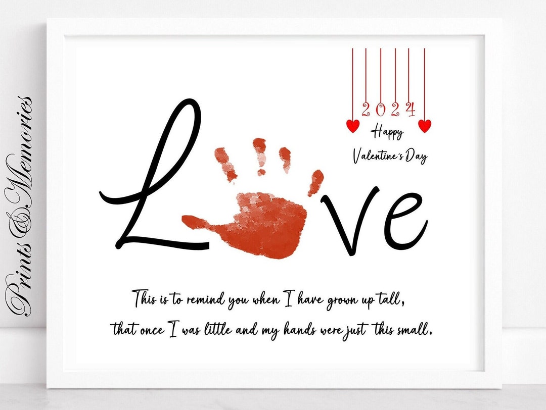Love Handprint Art Poem, Happy Valentine's Day 2024, Baby Toddler Kid ...