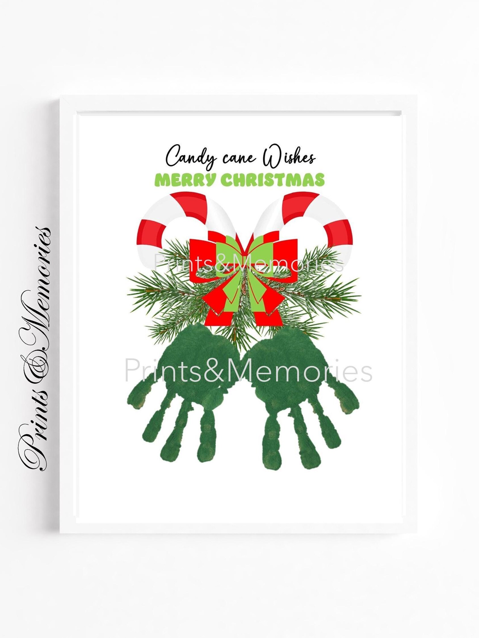 Christmas Footprint Art: Candy Cane Wishes Keepsake, Baby Footprint Art ...