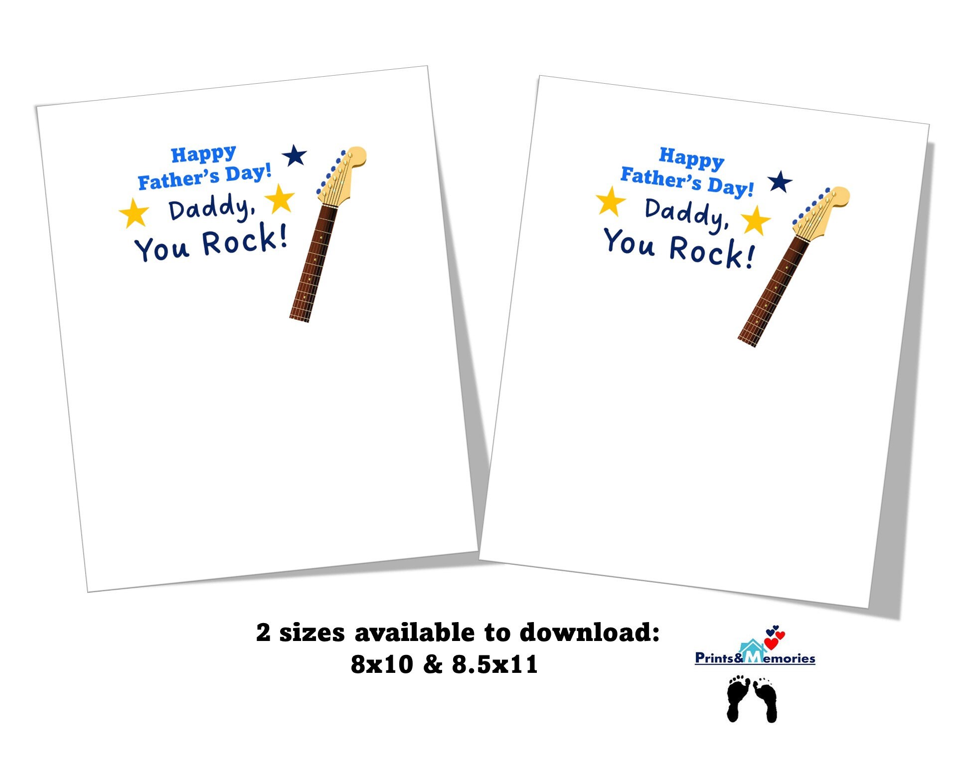Daddy, You Rock, Guitar Handprint Art, Father's Day Gift for Dad, Gift ...
