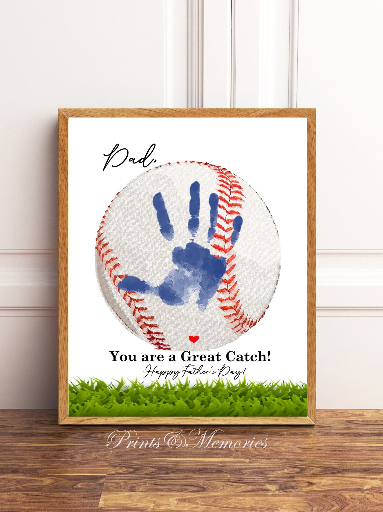 Baseball Handprint, Great Catch Handprint, Father's Day Gift for Dad ...