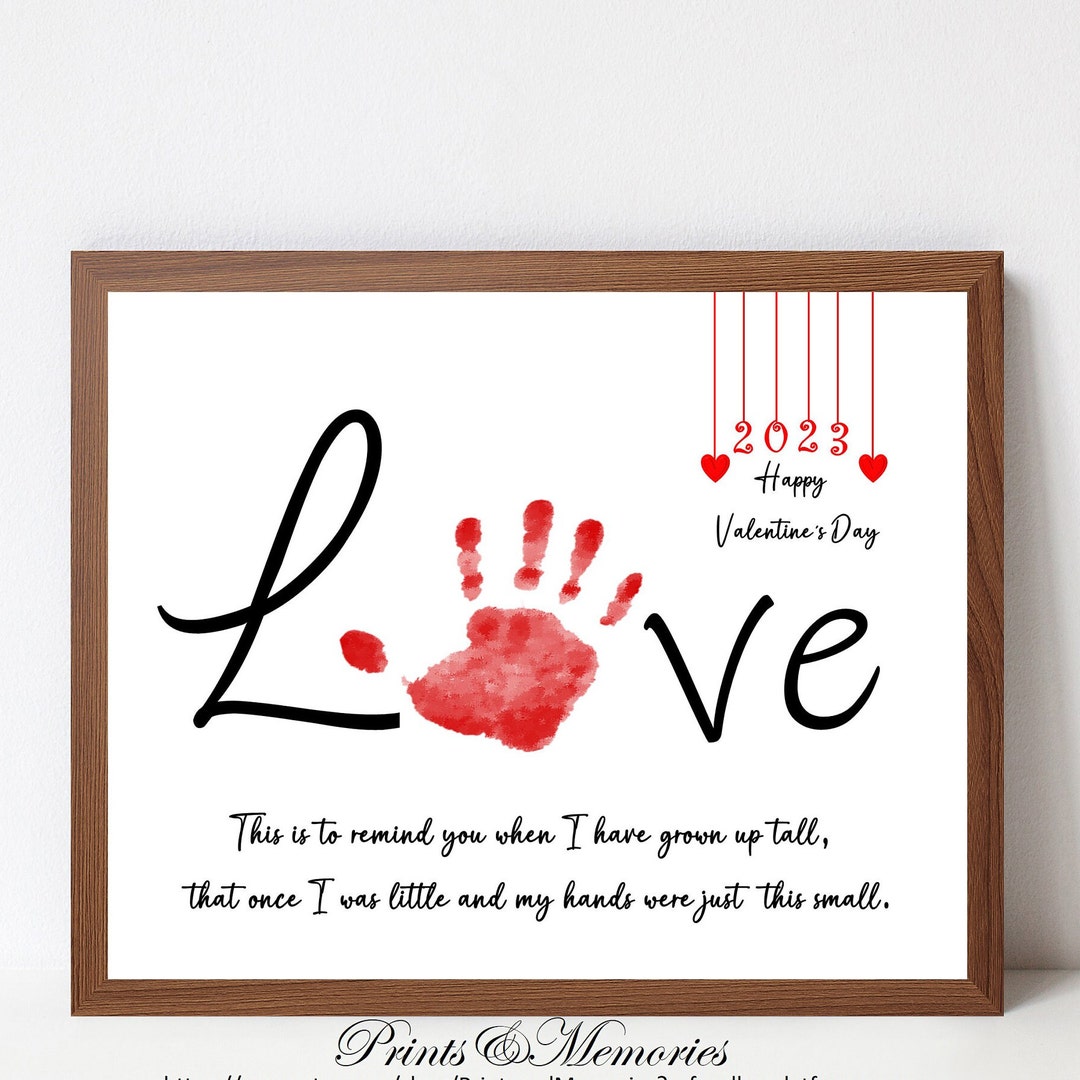 Love Handprint Art Poem Happy Valentine's Day 2023 Baby - Etsy