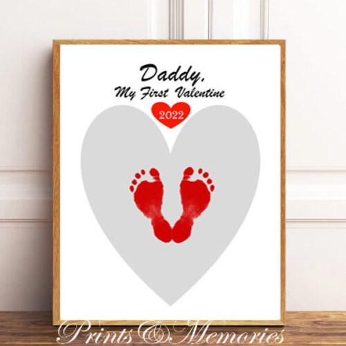 Handprint Footprint Art Craft Father's Day Gift for - Etsy