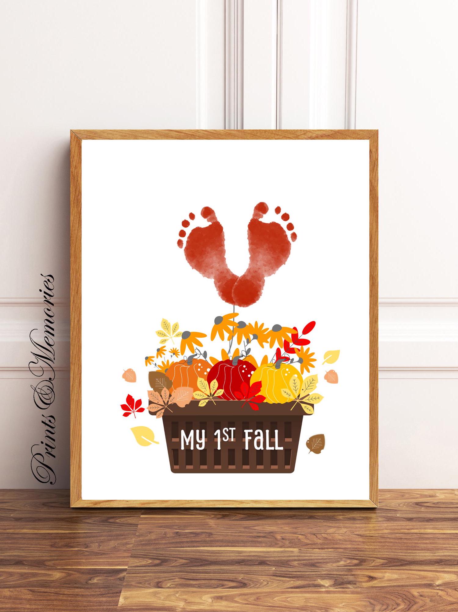 Thanksgiving Baby Handprint Footprint Art Craft, “my First Fall ...