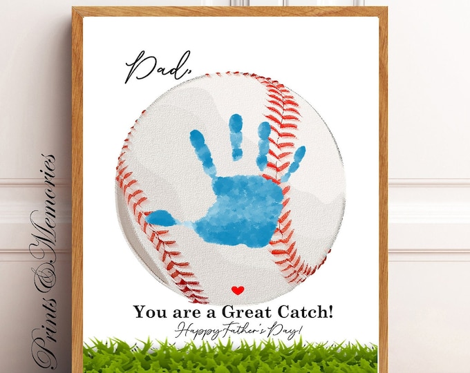 Home Run Handprint Art Craft DIY, Fathers Day Baseball Handprint Craft ...