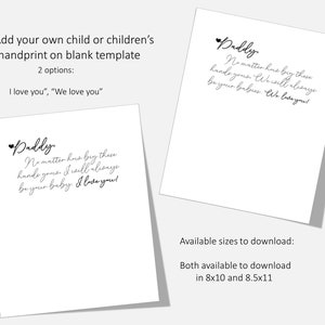 Daddy's Baby/babies, Handprint Art, Gift for Daddy, Keepsake, Handprint ...