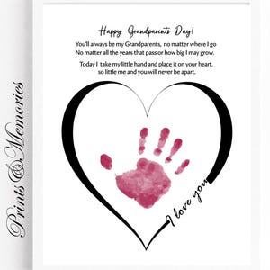 Grandparents Day Gift, Handprint Art Poem, Gift From Grandchild, DIY ...