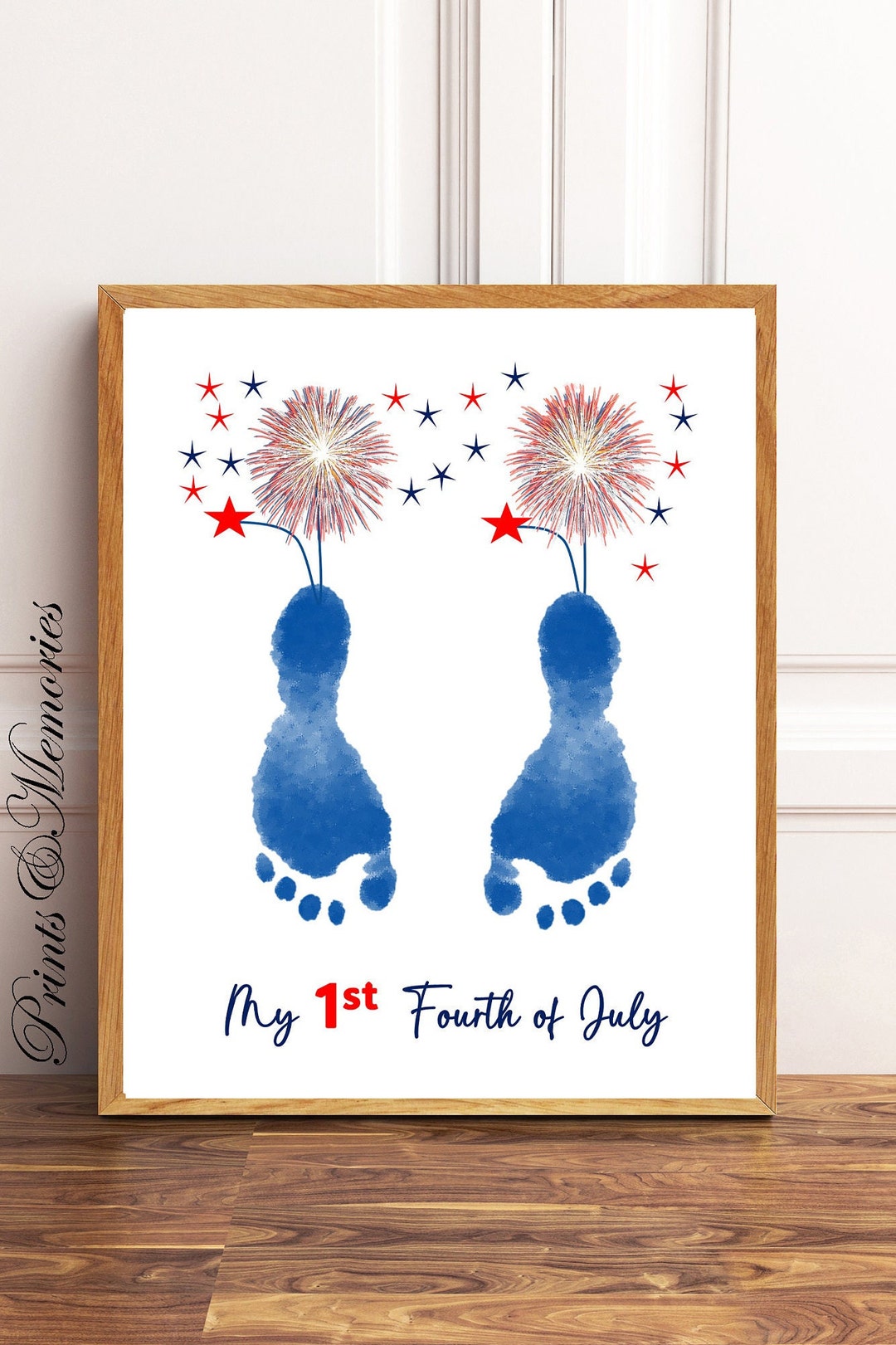 My 1st Fourth of July Footprint Art, Baby First 4th of July Keepsake ...