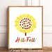 Hello Fall Sunflower Fingerprint Art, Fall Craft for Kids, DIY Art ...