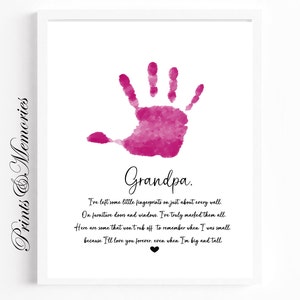 Grandpa Handprint Art Poem, Father's Day Gift for Dad, DIY Handprint ...
