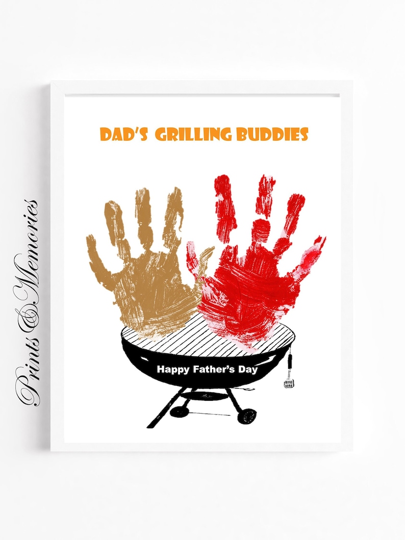Dad's Grilling Buddies Handprint Art: Father's Day Craft (printable ...