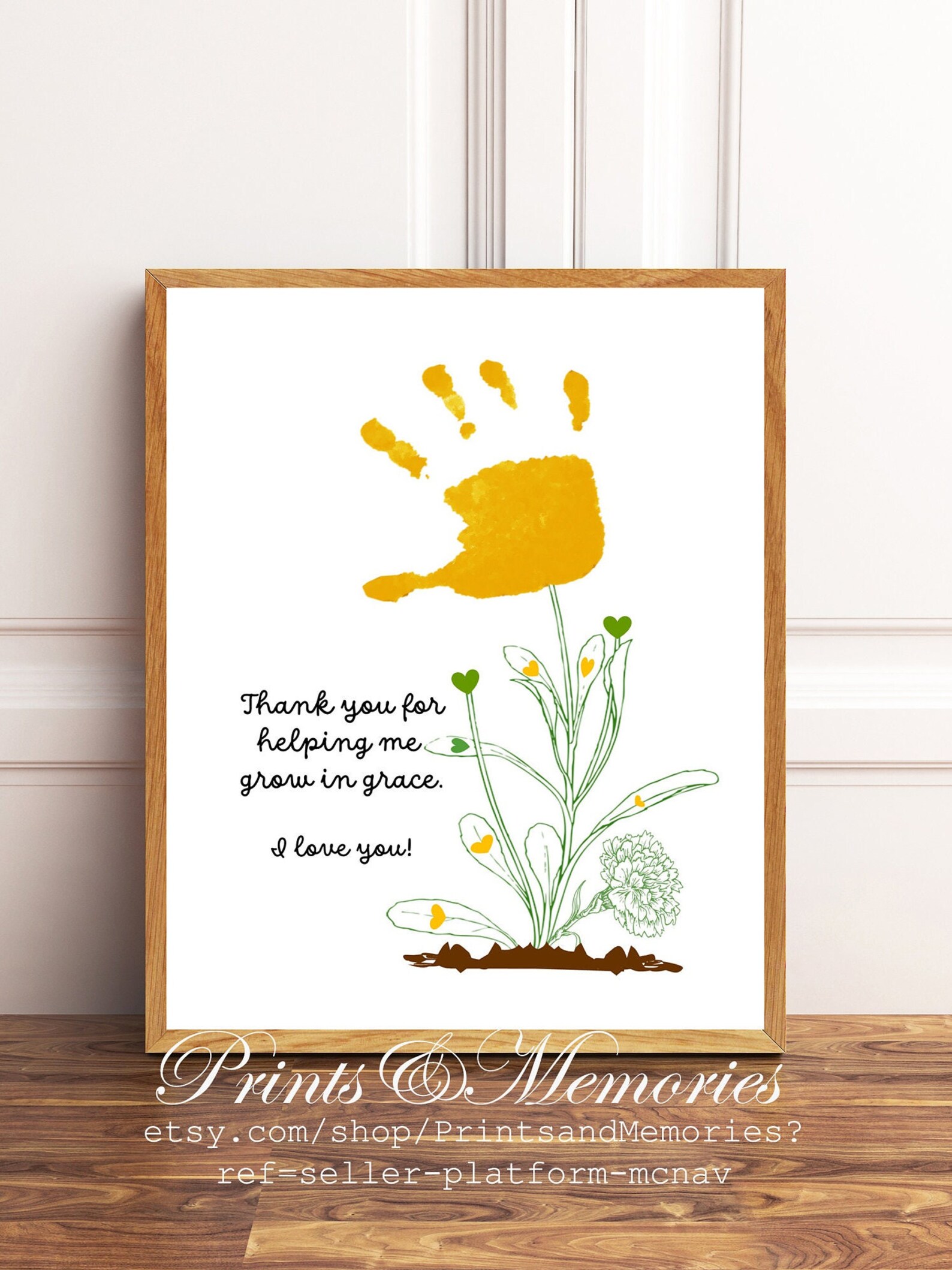 Handprint Art Thank You for Helping Me Grow in Grace Flower - Etsy