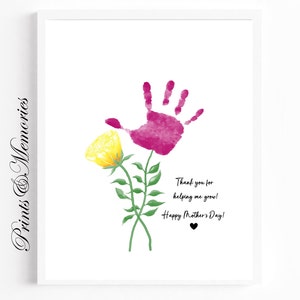 Mother's Day Handprint Art, Flower Bouquet Handprint Craft, Helping Me ...