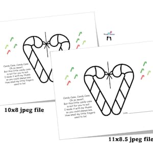 Candy Cane Poem, Thumbprint, Fingerprint Art Craft, Christmas Craft for ...