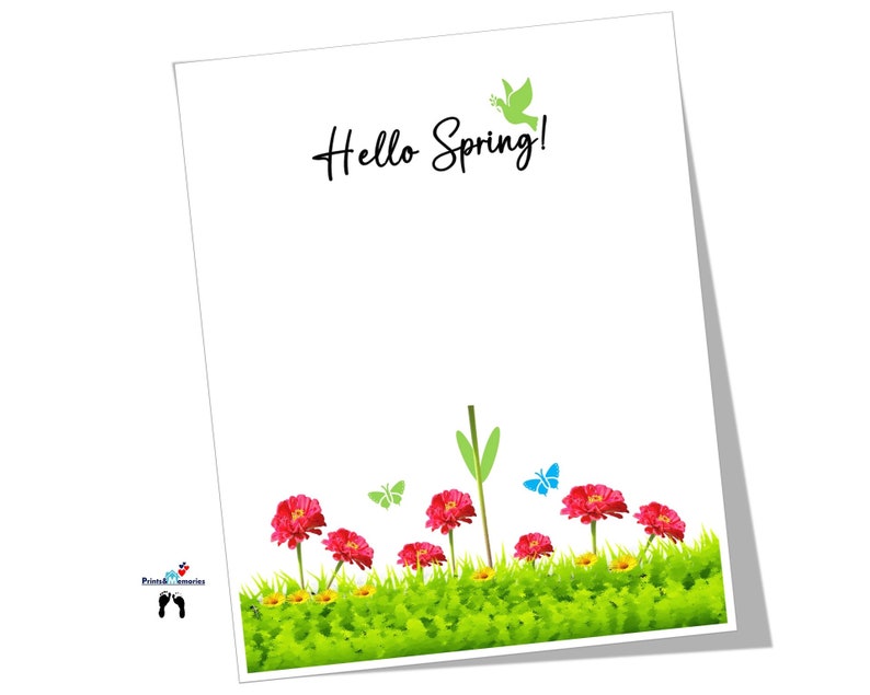 Hello Spring Flower Handprint Art Spring Craft for Kids - Etsy