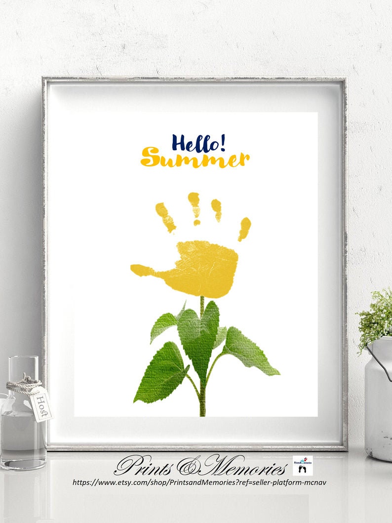 Handprint Art Sunflower Craft for Kids Baby Toddler Kids - Etsy