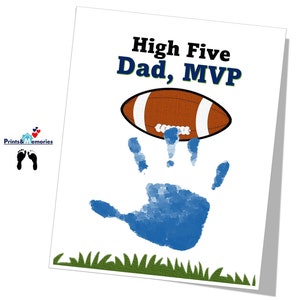 Dad MVP Handprint Art, Father's Day Gift for Dad, Football Handprint ...