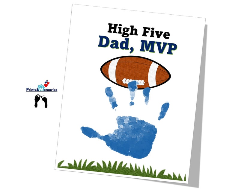 Dad MVP Handprint Art Father's Day Gift for Dad Football - Etsy