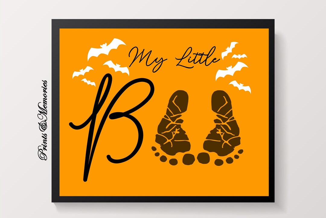 My Little Boo Footprint Handprint Art, Halloween Craft for Baby Toddler ...