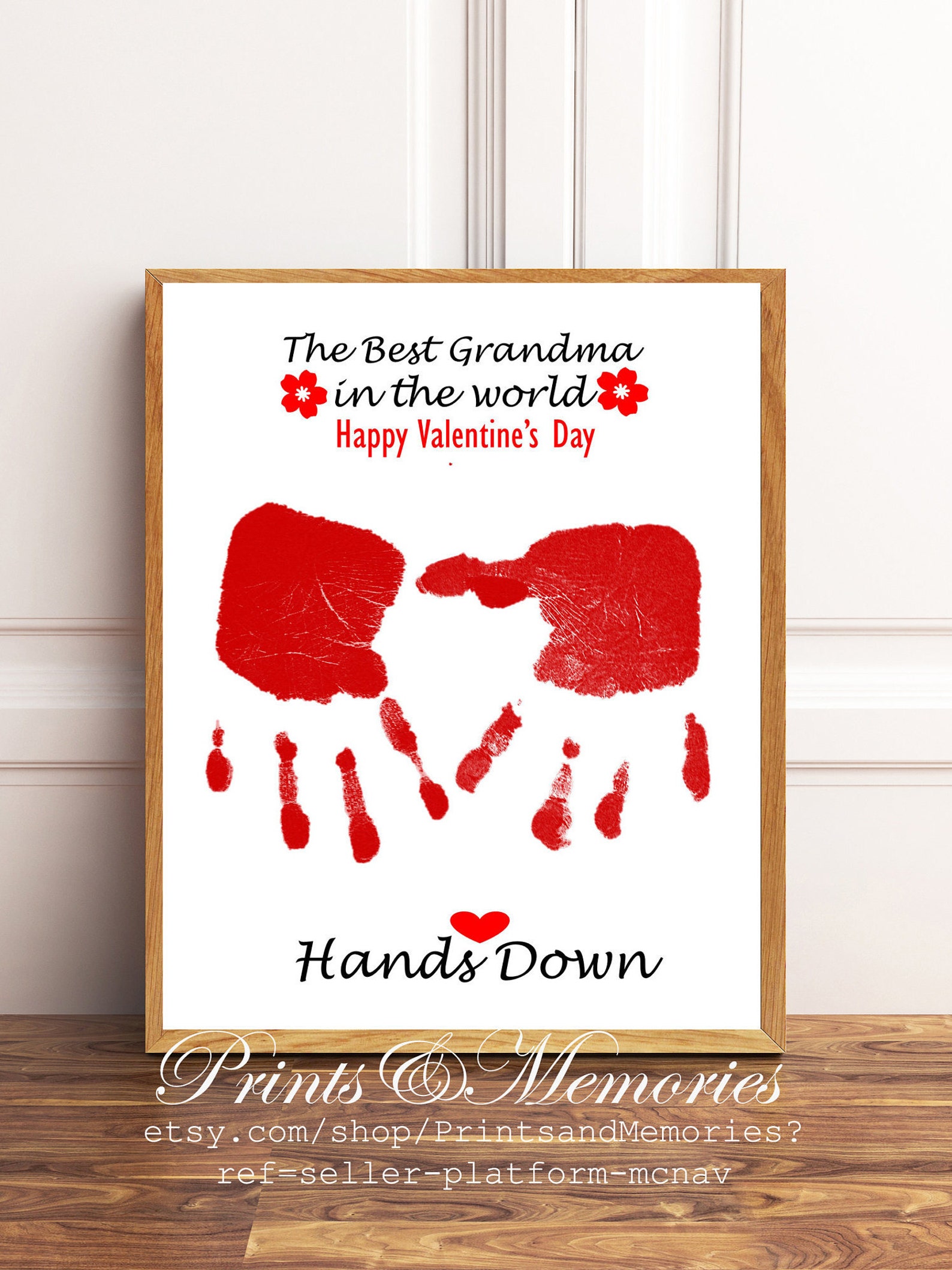 Valentines Handprint Craft for Kids Gift for Grandma - Etsy