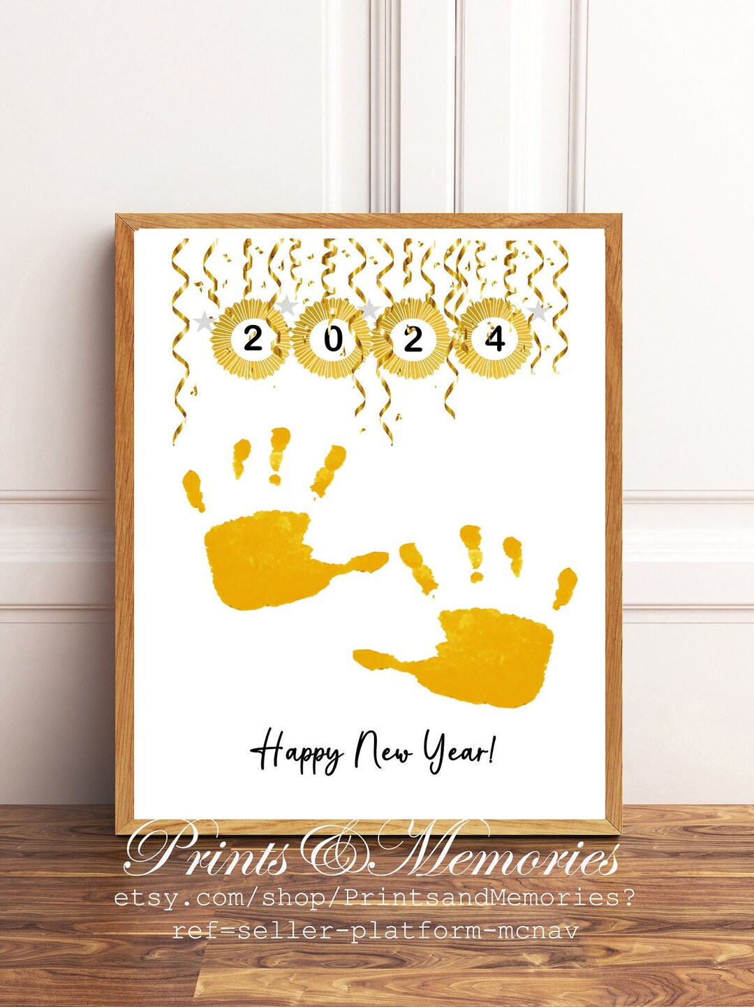 Happy New Year 2024, New Year Craft, Handprint Art, DIY Art Card. - Etsy