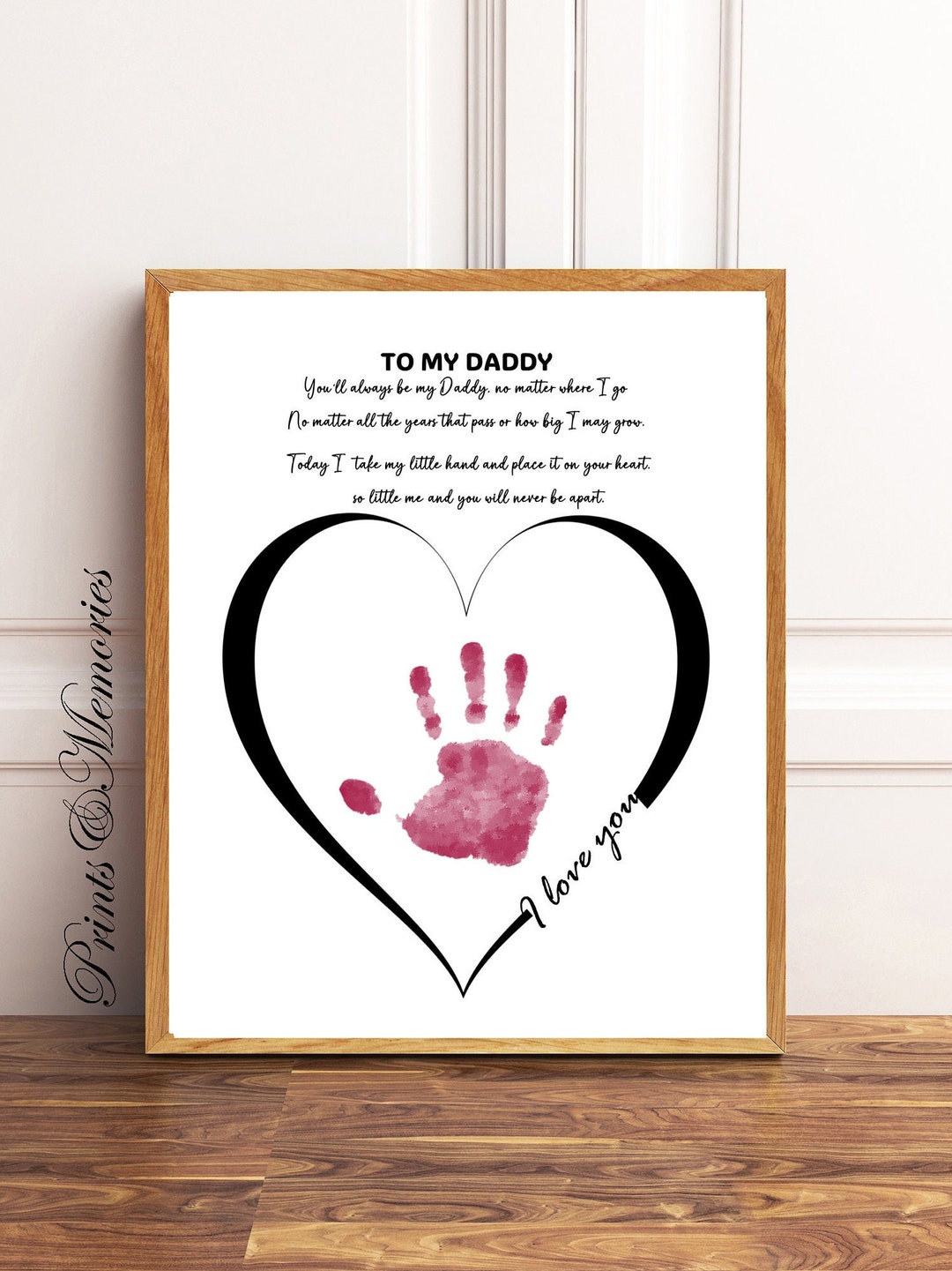 Father's Day Gift for Daddy, to My Daddy Handprint Poem, Handprint ...