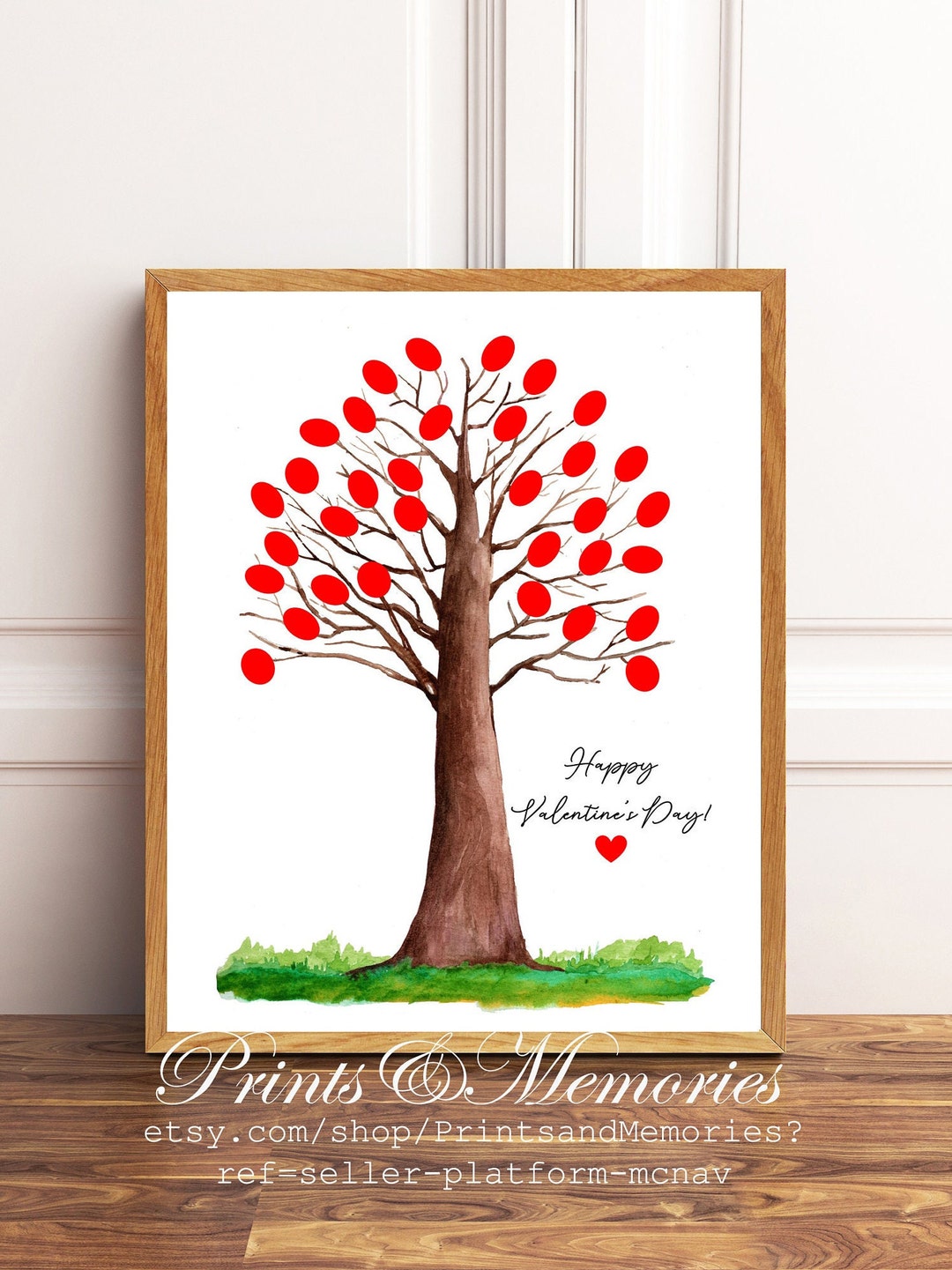 Tree Fingerprint Handprint Art, Valentine's Day Craft for Kids ...