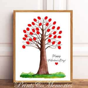 Tree Fingerprint Handprint Art, Valentine's Day Craft for Kids ...