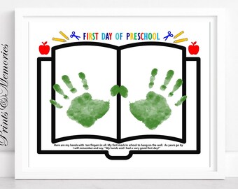 My First Day of School Handprint Art Poem Digital Print Preschool Craft ...