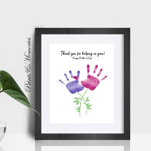Thank You for Helping Us Grow, Flower Handprint Art, Mother's Day Gift ...