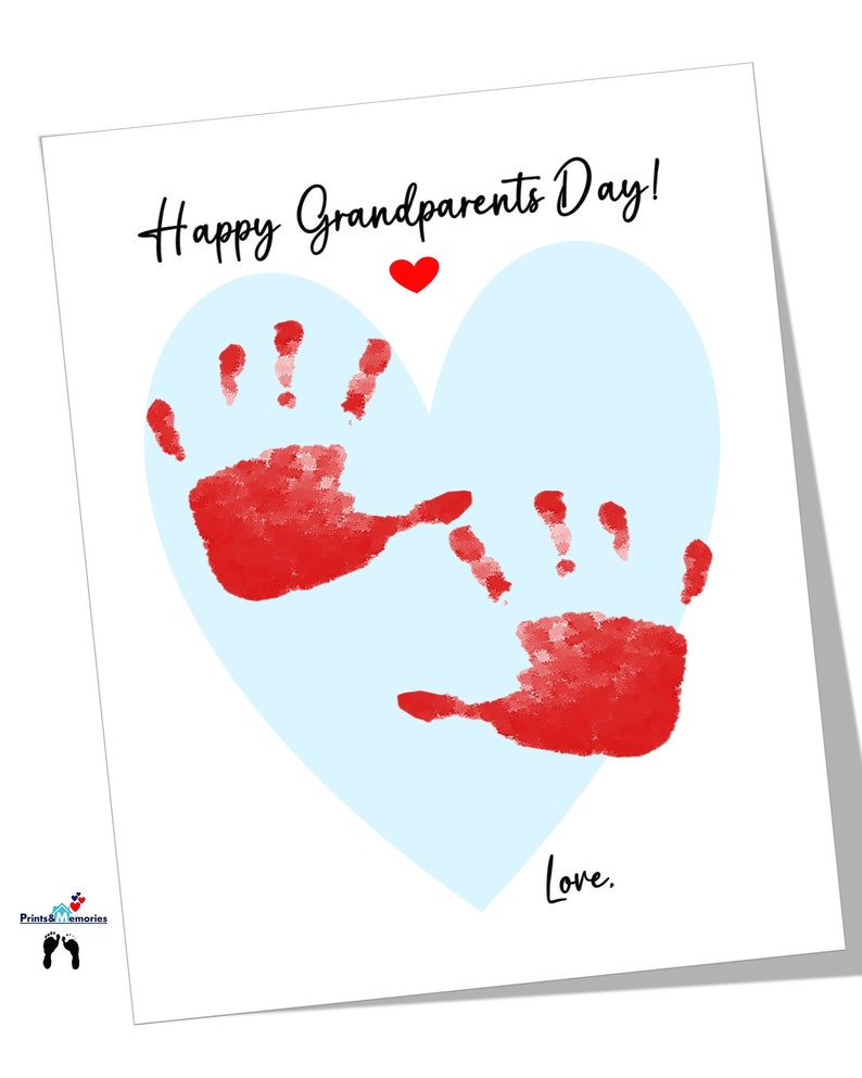 Happy Grandparents Day Handprint Art Grandparents Gift Baby - Etsy