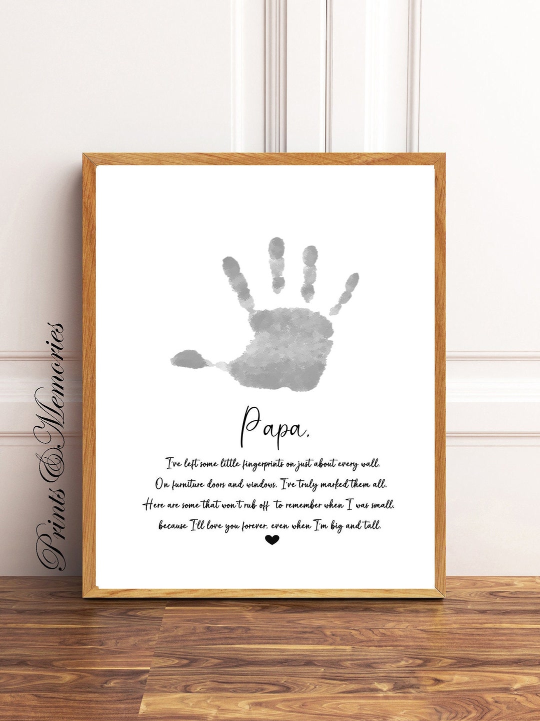 Papa Handprint Art Poem, Father's Day Gift for Papa, DIY Handprint Art ...