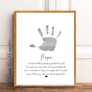 Papa Handprint Art Poem, Father's Day Gift for Papa, DIY Handprint Art ...