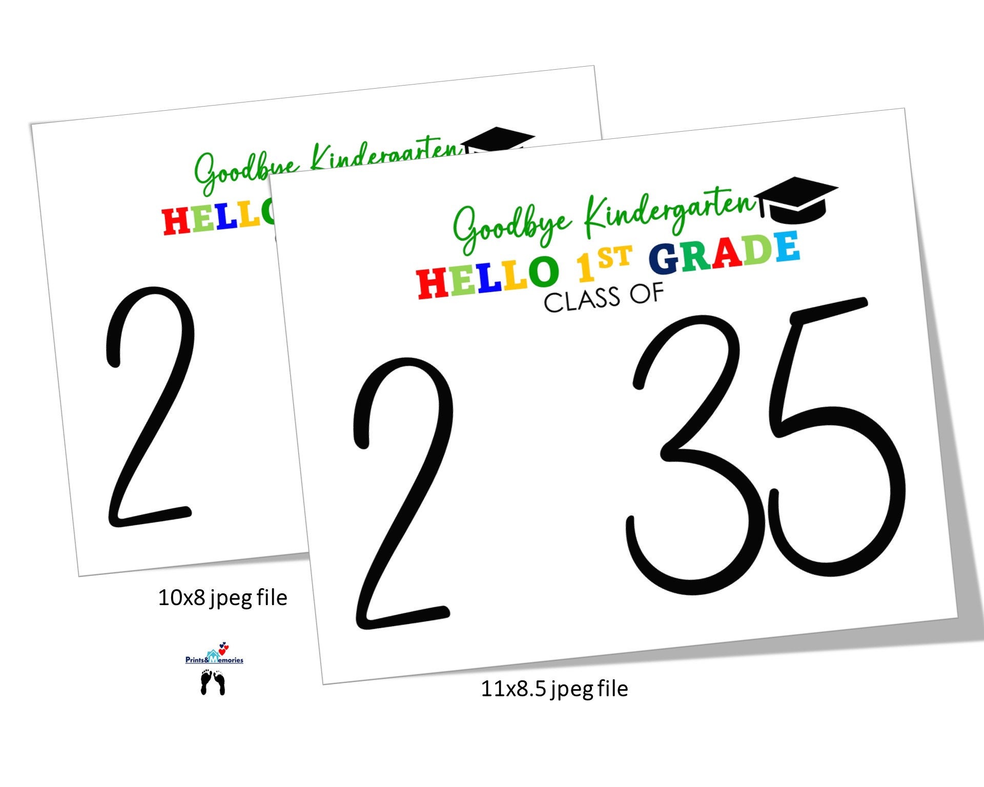 Goodbye Kindergarten Hello 1st Grade Graduation Handprint - Etsy