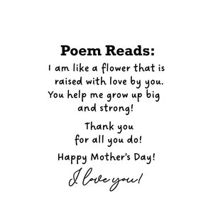 I Am Like a Flower Poem, Mother's Day Craft for Kids, Flower Pot ...