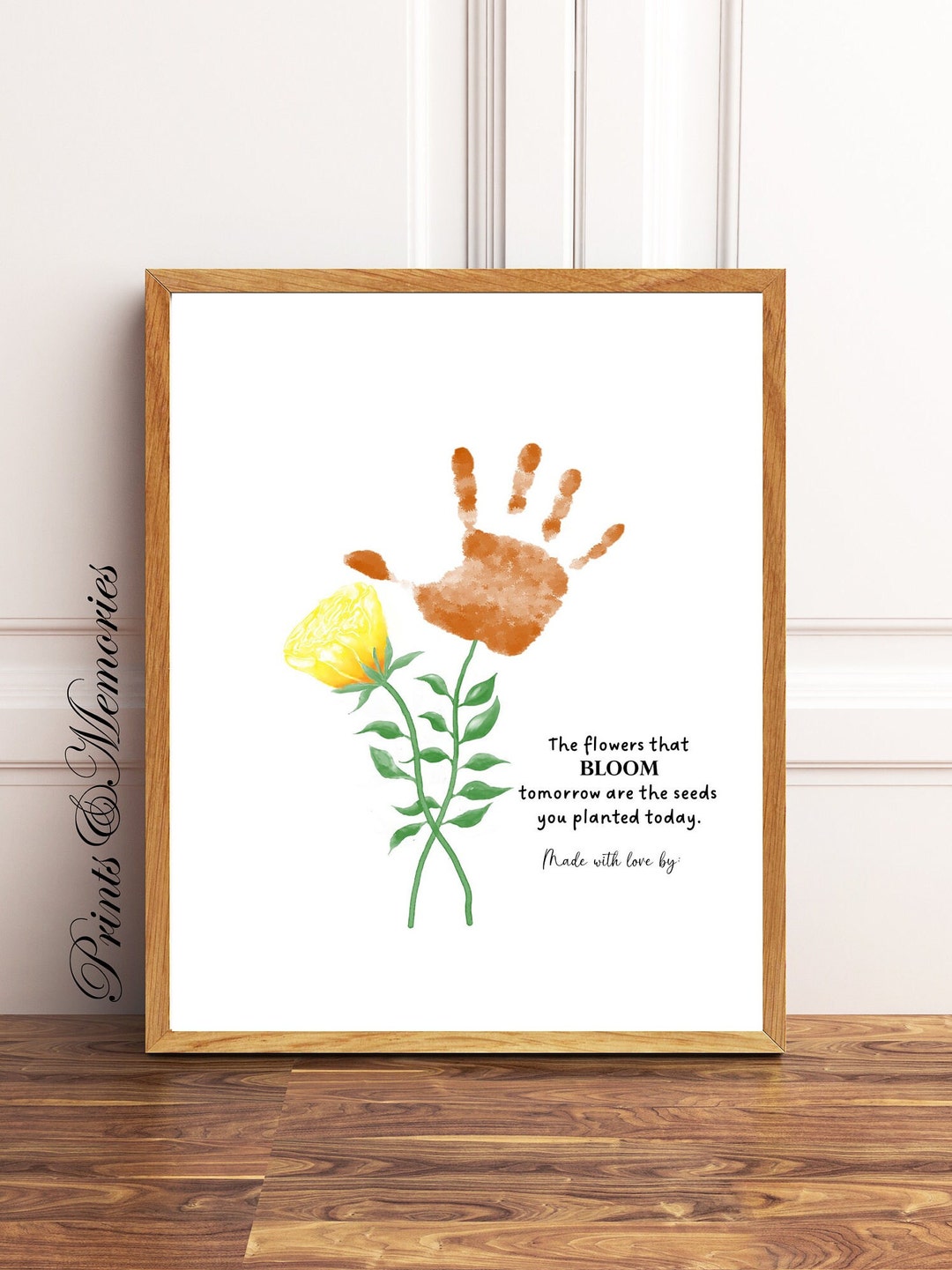 Mother's Day Handprint Art Craft, Flower Handprint Craft, Gift for Mom ...