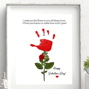 Valentines Handprint Poem, Roses Handprint, Valentine's Day Craft for ...