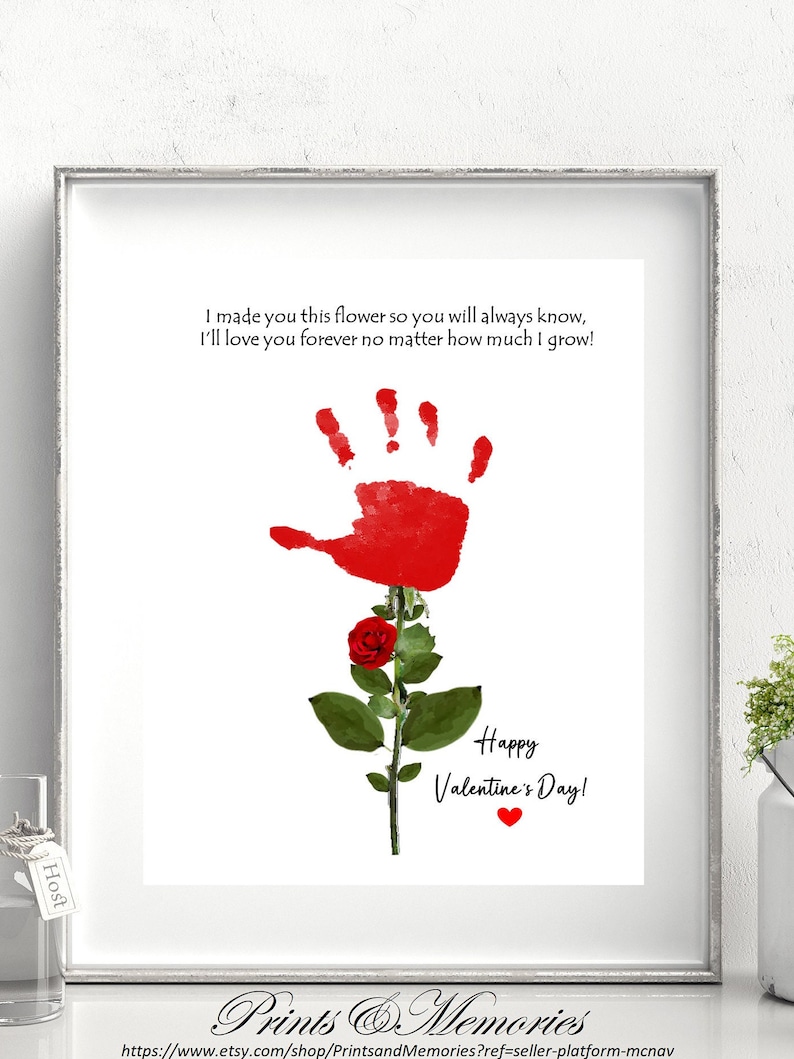 Valentines Handprint Poem Roses Handprint Valentine's - Etsy